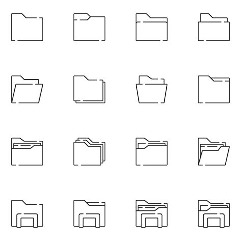 File And Folder Line Icon Set 12742522 Vector Art At Vecteezy
