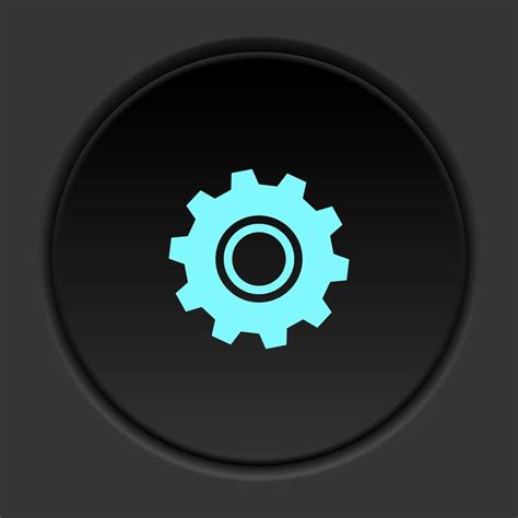 Dark Button Icon Gear Button Banner Round Badge Interface For Application Illustration On