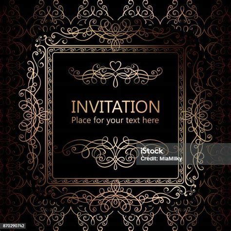 붓글씨 럭셔리 골드 Flourishes 및 빈티지 프레임 빅토리아 배너 배경 장식 초대 카드 바로크 스타일 패션 패턴 디자인 서식 파일으로 추상적인 배경 0명에 대한 스톡