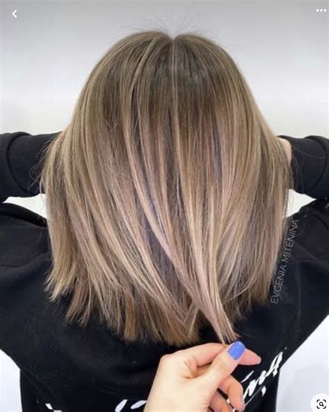 Balayage Hair Short Straight Blonde Highlights On Brown Hair Short