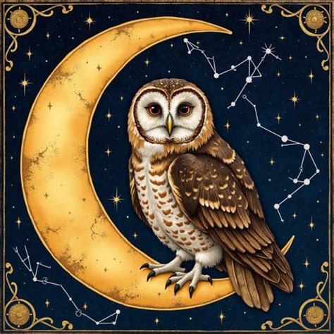 Free Lunar Owl Wisdom Image Owl Moon Stars Download At Stockcake