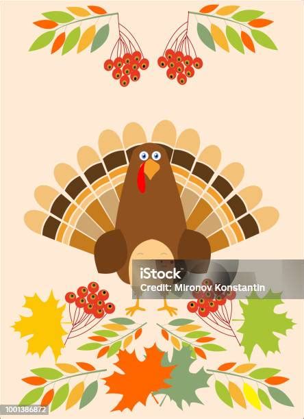 감사 인사 카드 터키 새 순례자 모자입니다 재미 있는 만화 캐릭터 휴일입니다 벡터 일러스트 레이 션 단풍나무 잎 배경 11월에 대한 스톡 벡터 아트 및 기타 이미지 Istock