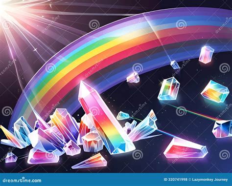 Abstract Shiny Glass Crystals Rainbow Color Beams Optic Reflection