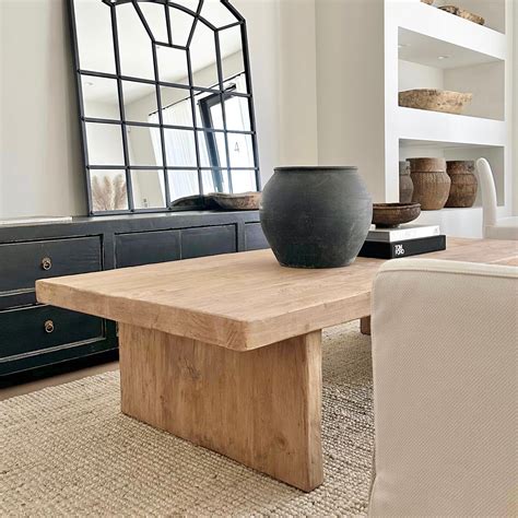 Honey Elm Platform Coffee Table Rectangle Impreshens