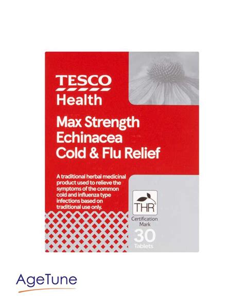 Tesco Max Echinacea Cold And Flu Relief Tablets 30 Tablets Age Tune