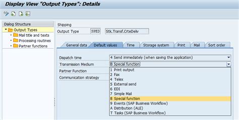 output type sped trigger inbound delivery after pg sap community