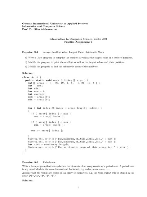 Java Array Exercises For Beginners Pdf Integer Computer Science