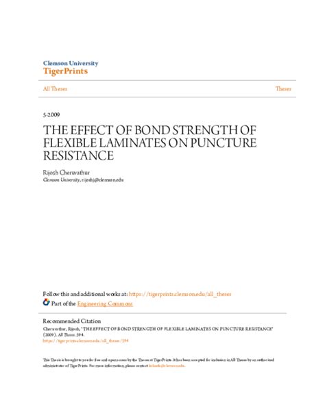 Pdf The Effect Of Bond Strength Of Flexible Laminates On Puncture