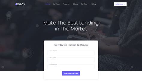 xolcy angular responsive landing page