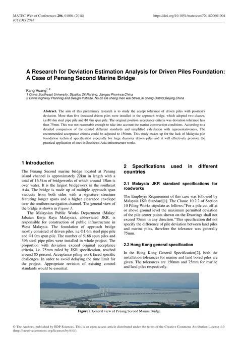 Pdf A Research For Deviation Estimation Analysis For Driven Piles Foundation A Case Of Penang