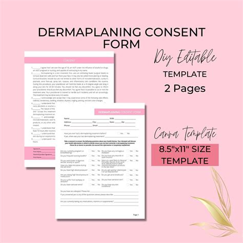 Dermaplaning Consent Form Editable Esthetician Template Canva 2
