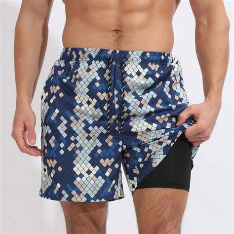 Short De Plage 2 En 1 Pour Hommesimprimé De Luxeshort De Coursemaillot De Bainvêtements De