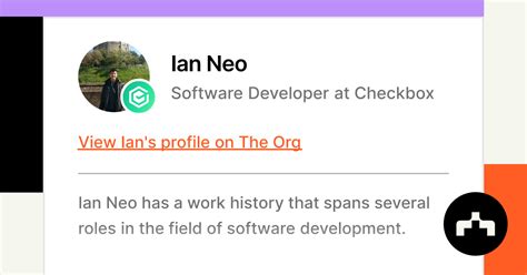 ian neo software developer at checkbox the org