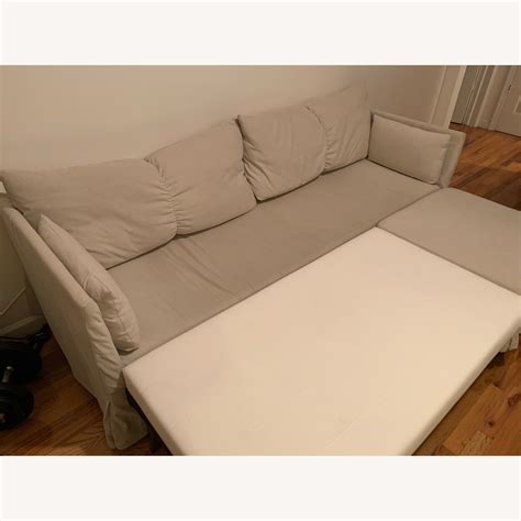 Ikea Sandbacken Beige Sleeper Sectional Sofa Aptdeco
