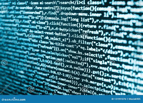 Abstract Screen Of Software Desktop PC Monitor Photo Website HTML Code On The Laptop Display