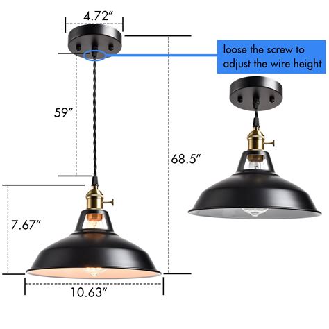 Modern Black Barn Pendant Light With Switch