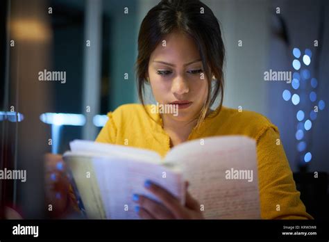 College Girl Babe Preparing Exam At Night Stock Photo Alamy