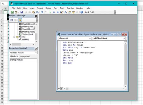 How To Insert A Checkmark Tickmark Symbol In Excel