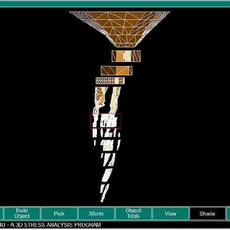 model geometry showing the open pit and the stopes download