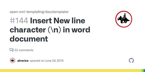 Insert New Line Character N In Word Document · Issue 144 · Open Xml