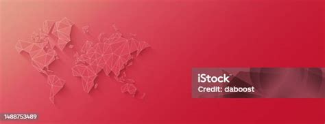 다각형으로 만든 세계 지도 모양입니다 분홍색 배경에 3d 그림입니다 가로 배너 아프리카에 대한 스톡 사진 및 기타 이미지 아프리카 유럽 지도 Istock