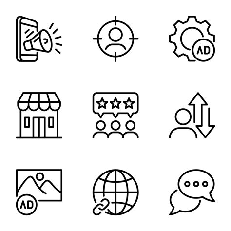 Digital Marketing Line Icons Set 24740940 Vector Art At Vecteezy