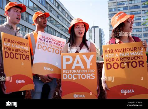 Striking Resident Doctors With The Bma British Medical Association