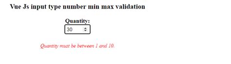 vue input type number min max validation vue js example