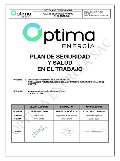 001 Plan De Ssma Descargar Gratis Pdf Seguridad Y Salud Ocupacional