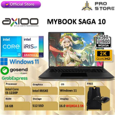 Promo Axioo Mybook Saga Core I P Ssd Windows Wqxga K Laptop Ssd