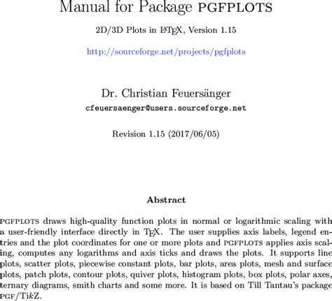 Package PGFPLOTS Manual For