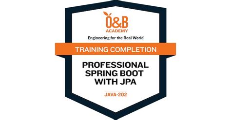 java 202 professional spring boot with jpa was issued by oandb academy