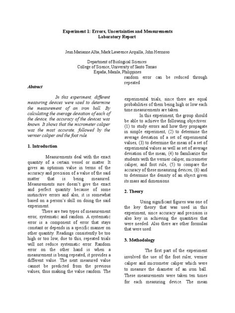 Comparing The Accuracy And Precision Of Measurement Devices An