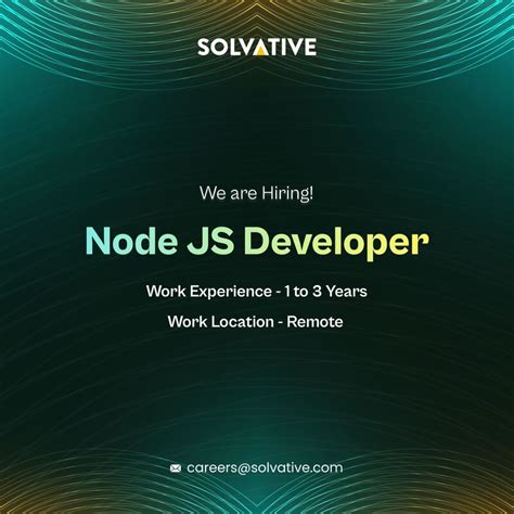 Solvative On Linkedin Nodjs Nodejsdeveloper Career Employment
