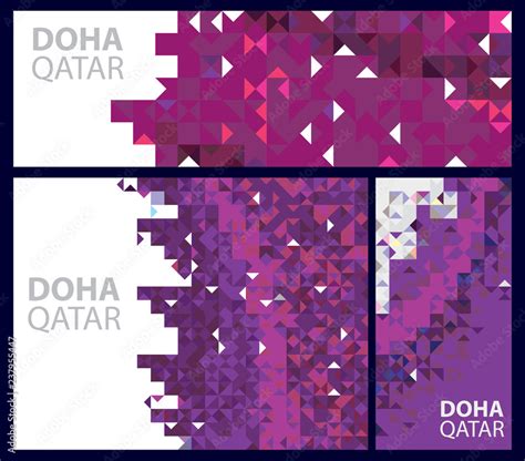 Polygon Art Graphic Template Colors Of Qatar Flag Qatari Artwork