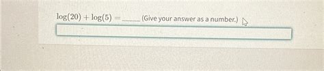 solved log 20 log 5 give your answer as a number