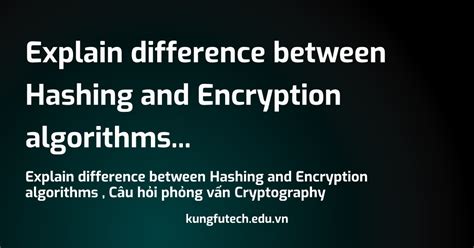 Explain Difference Between Hashing And Encryption Algorithms
