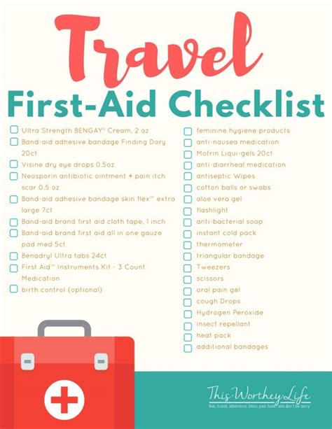 Free Printable Diy Travel First Aid Kit With Printable Checklist