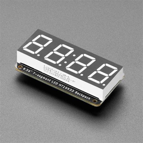 Assembled Adafruit 0 56 4 Digit 7 Segment Display W I2c Backpack Qt Yellow The Pi Hut
