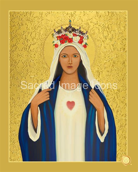 Immaculate Heart Of Mary Icon Print Sacred Image Icons