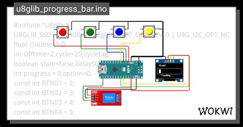 U8glib Progress Bar Ino Copy Wokwi ESP32 STM32 Arduino Simulator