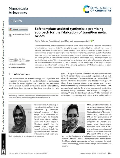 Pdf Soft Template Assisted Synthesis A Promising Approach For The