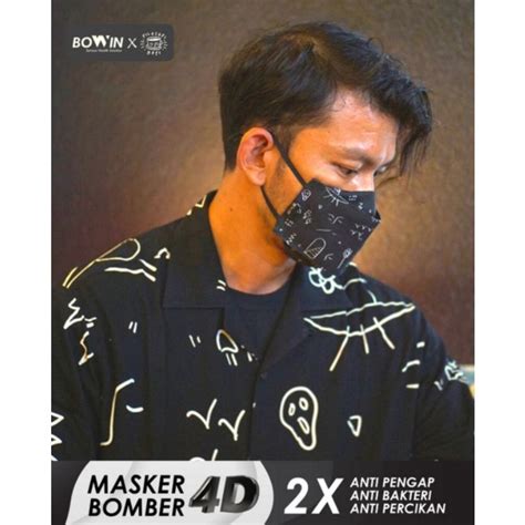 Jual Masker Kain Bowin X Filkop Dewasa 4 Lapis Shopee Indonesia