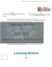 LESSON CS Docx Reference No KLL FO ACAD Effectivity Date August