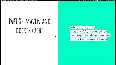 Part 8 Reduce Workflow Time Caching Maven Caching Docker Image