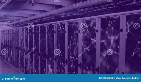 Composition Of Shapes Over Server Room Stock Illustration Illustration Of Connect People