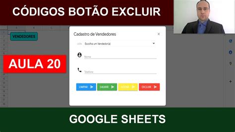 códigos botão excluir do formulário html apps script planilhas