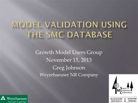 Ppt Model Validation Using The Smc Database Powerpoint Presentation