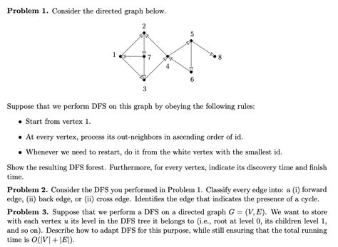 solved problem 1 consider the directed graph below suppose