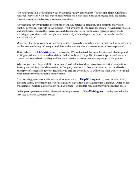 Systematic Review Dissertation Sample Pdf Systematic Review Meta
